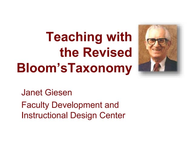 Sample questions stems based in revised Bloom's taxonomy | PDF