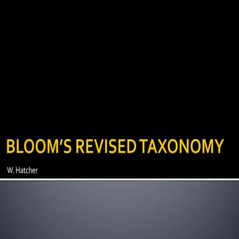 Bloom's Revised Taxonomy | PPT