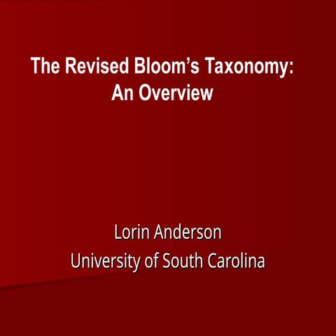 Bloom's Revised Taxonomy.ppt for bloom taxonomy | PPT