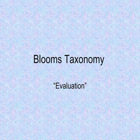 Blooms Taxonomy | PPT