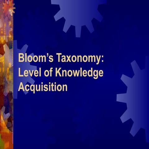 Bloom's taxonomy | PPT