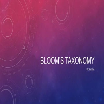 Bloom’s taxonomy | PPTX