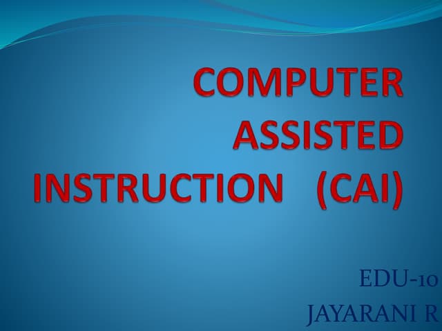 COMPUTER MANAGED INSTRUCTION | PPTX