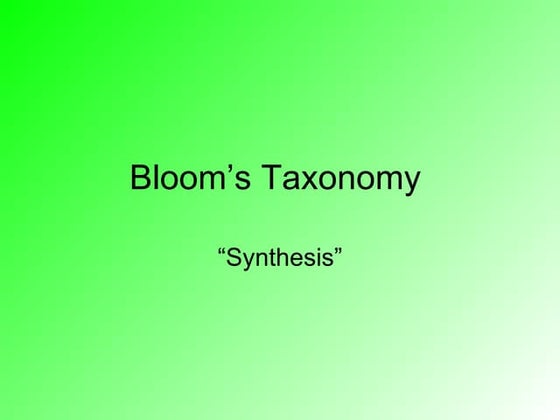 Blooms Taxonomy | PPT
