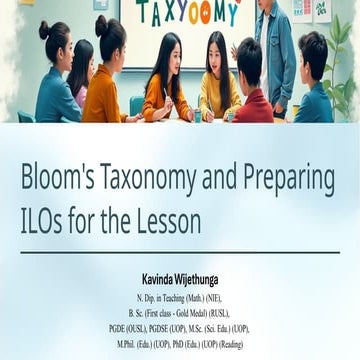 Bloom's Taxonomy - Preparing ILO.dffdfpptx | PPTX