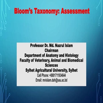 Bloom’s Taxonomy: Assessment | PPTX
