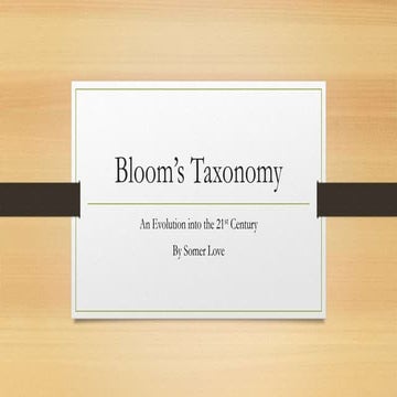 Bloom's Taxonomy PowerPoint | PPTX