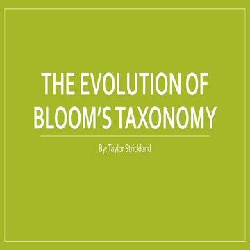 Blooms Taxonomy PowerPoint Presentation | PPTX