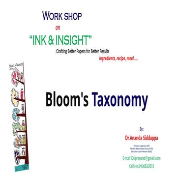 Bloom's taxonomy ppt for History,Goals,Principles and Uses in School ...