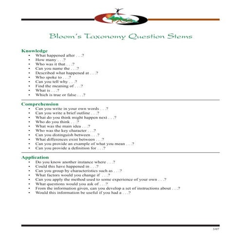 Blooms taxonomyquestionstems(1) | PDF