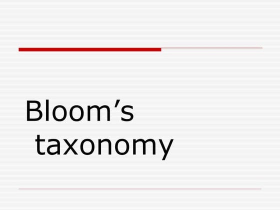 Bloom's Taxonomy | PPTX | Science