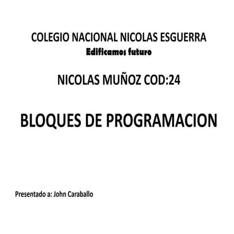 Bloques de programacion | PPTX | Programming Languages | Computing