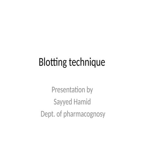 blotting technique in biotechnology .pptx