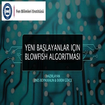 Yeni Başlayanlar için Blowfi̇sh Algoritması | PPT