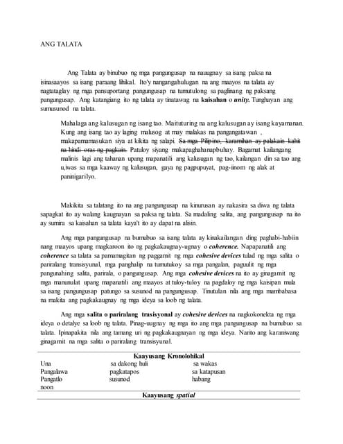 Pagsulat ng Talata - Filipino 8.pptx