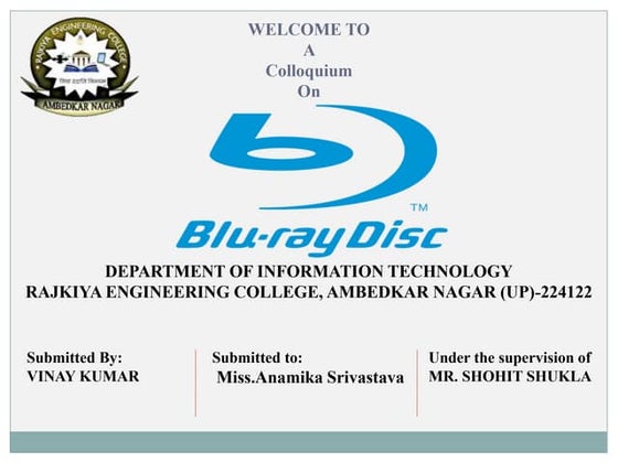 blu ray disc | PPTX | Cameras and Camcorders | Consumer Electronics