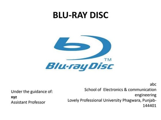 Blu Ray Disc Ppt