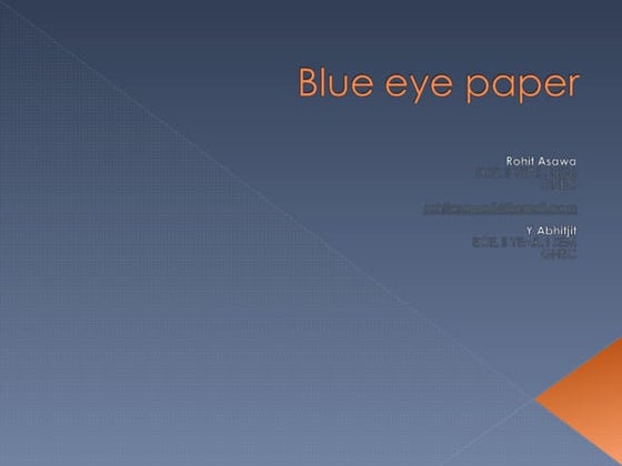 Blue eye technology | PPT