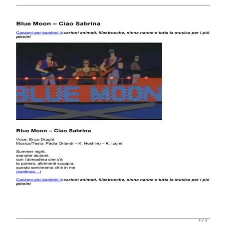 Blue Moon – Ciao Sabrina | PDF