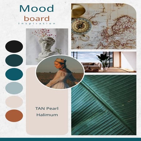Blue Aesthetic Mood Board Brand Inspiration Poster | PPTX