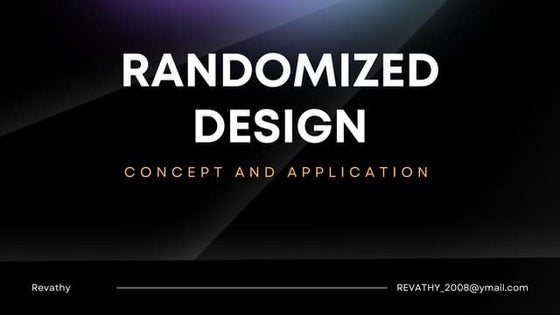 Completely randomized design | PPTX | Chemistry | Science