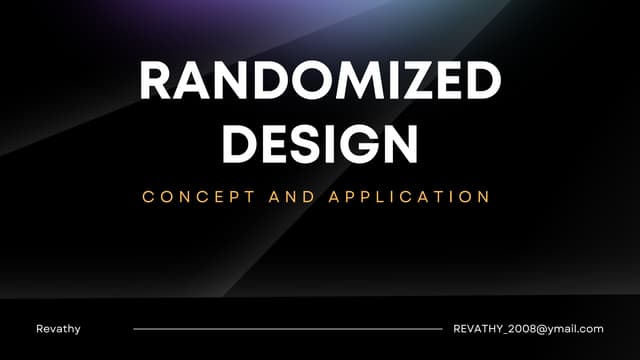 Complete Randomized Block Design (CRBD) and Randomized Block Design (RBD) | PDF
