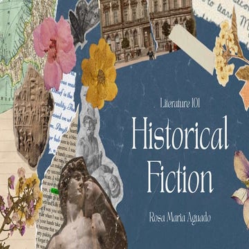Blue and Brown Collage Textured Literature Historical Fiction ...