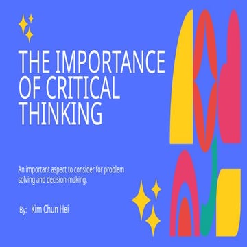 Blue And Red Geometric The Importance of Critical Thinking Presentation ...