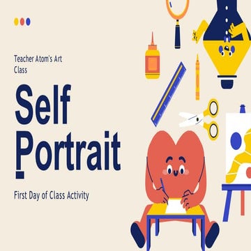 Blue and Red Illustration Ice Breaker Class Activity Self Portrait ...