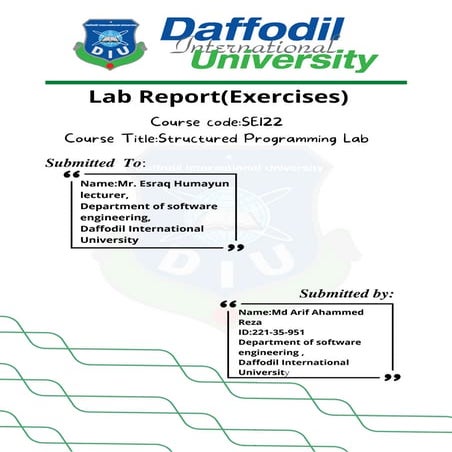 Daffodil lab report/assignment Daffodil international university a lab ...