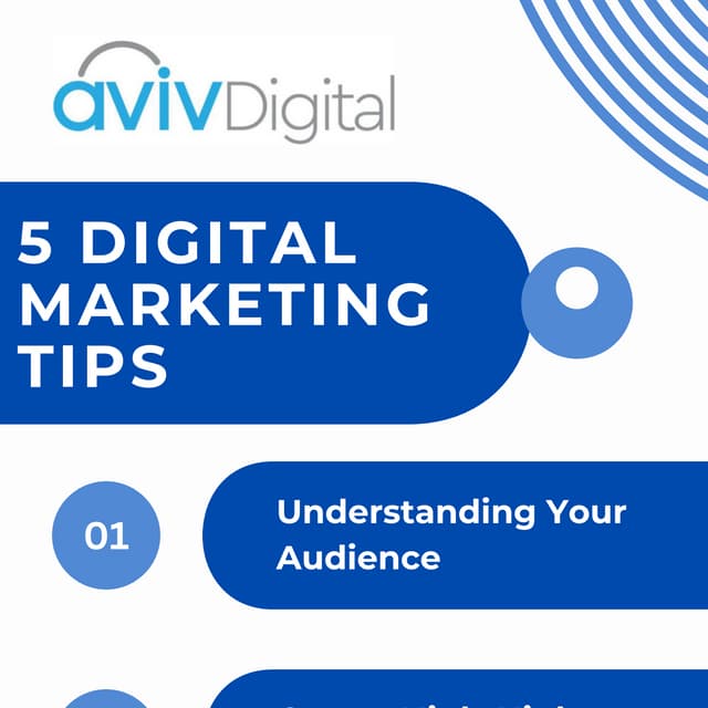 Blue and White Geometric Modern Simple Digital Marketing Tips ...