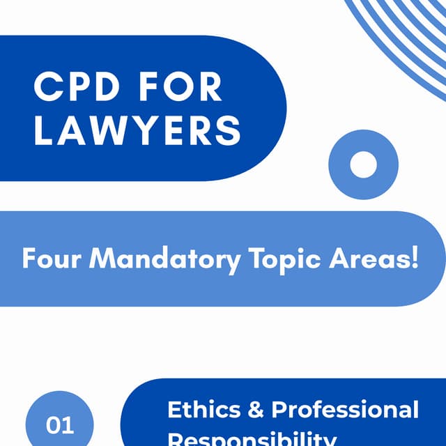 CPD for Lawyers | Know The Mandatory Topic Areas | PDF