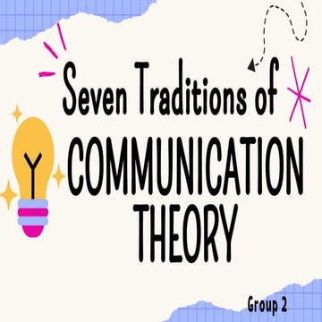 seven traditions of communication theory | PDF
