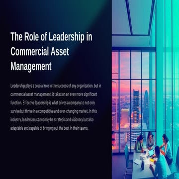 Robert Hasman: A Visionary in Commercial Asset Management | PDF