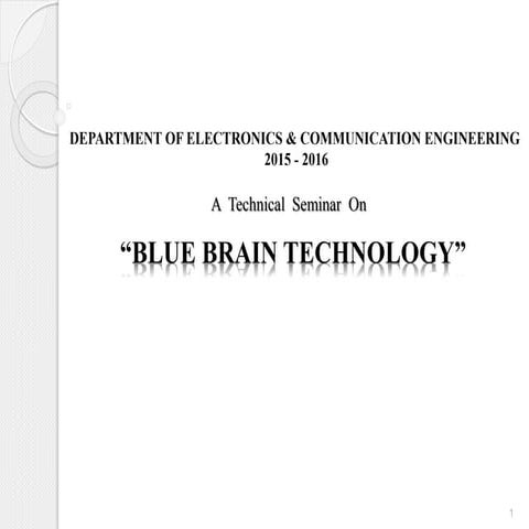 Blue Brain Technology, Artificial Intelligence | PPTX