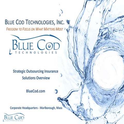 Blue Cod Technologies Insurance Outsourcing Solutions Overview | PPTX