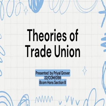 Blue Doodle Project Presentation theories of Trade union | PPT