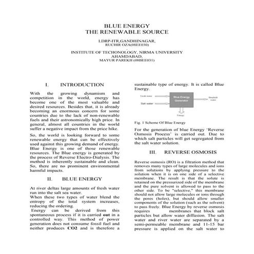 Blue Energy Paper | PDF