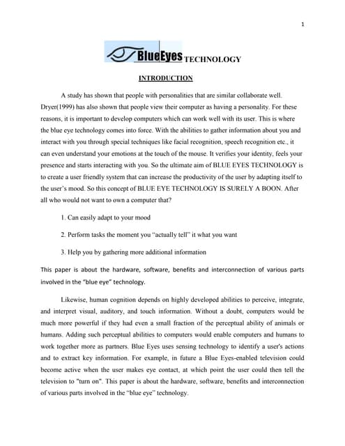 Blue eye technology | PPT