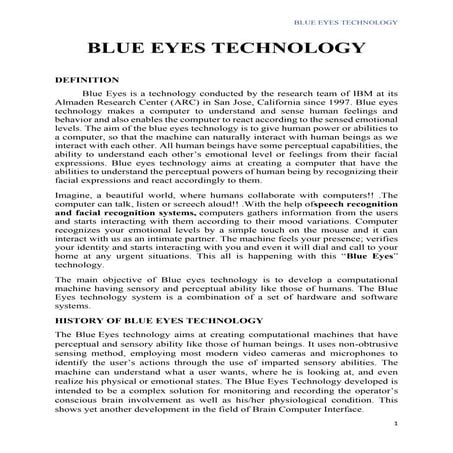 Blue eyes technology | PDF