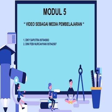 Blue Flat Education Report.pptx video pembelajaran | PPTX