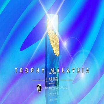 Blue Golden Wing Crystal Trophies at Trophy-World Malaysia | Custom ...