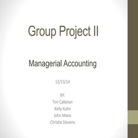 Managerial Accounting Group Project - Presentation | PPT
