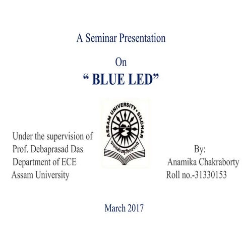 Seminar on Blue LED | PPTX