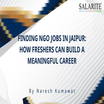 Finding NGO Jobs in Jaipur: How Freshers Can Build a Meaningful Career ...