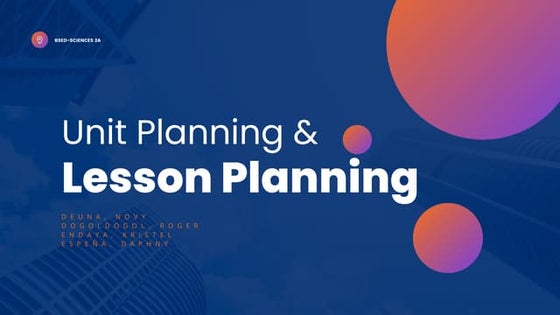 Unit planning | PPTX | Educational Assessment | Education