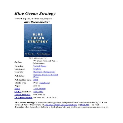Blue ocean strategy | PDF
