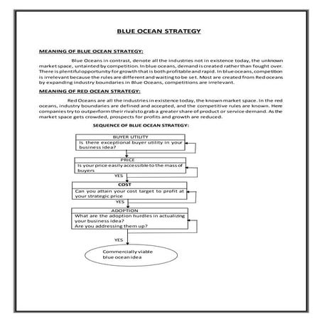 Blue ocean strategy | DOCX | Logistics | Business