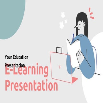 Blue, Pink, Yellow and Green Cute Illustrative E-Learning Presentation ...