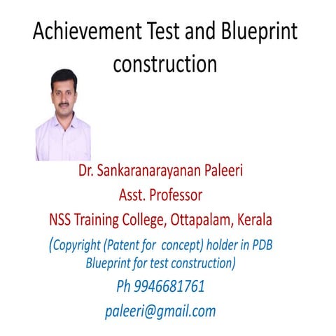 Blueprint and achievemnt test | PPT